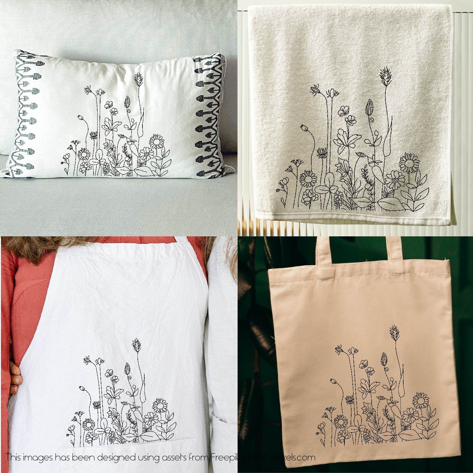 Wild Herbs and Plants Machine Embroidery Design Botanical Design Files ...