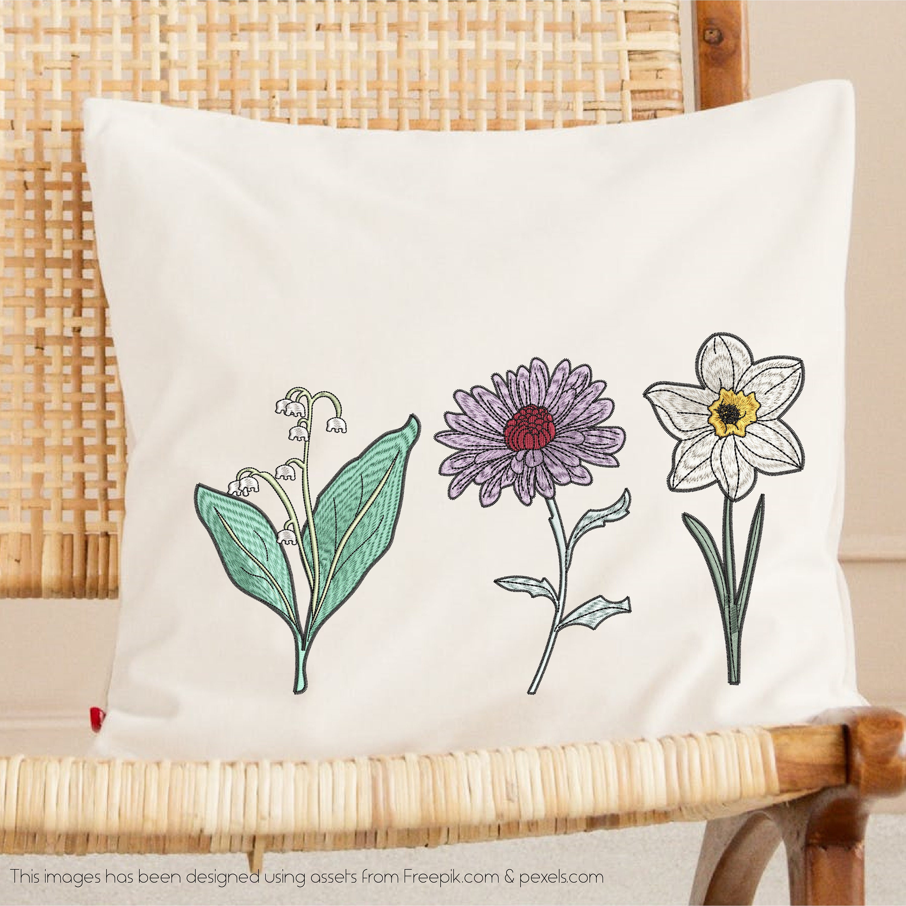12 Birth Month Flower Set Machine Embroidery Design | Botanical Design ...