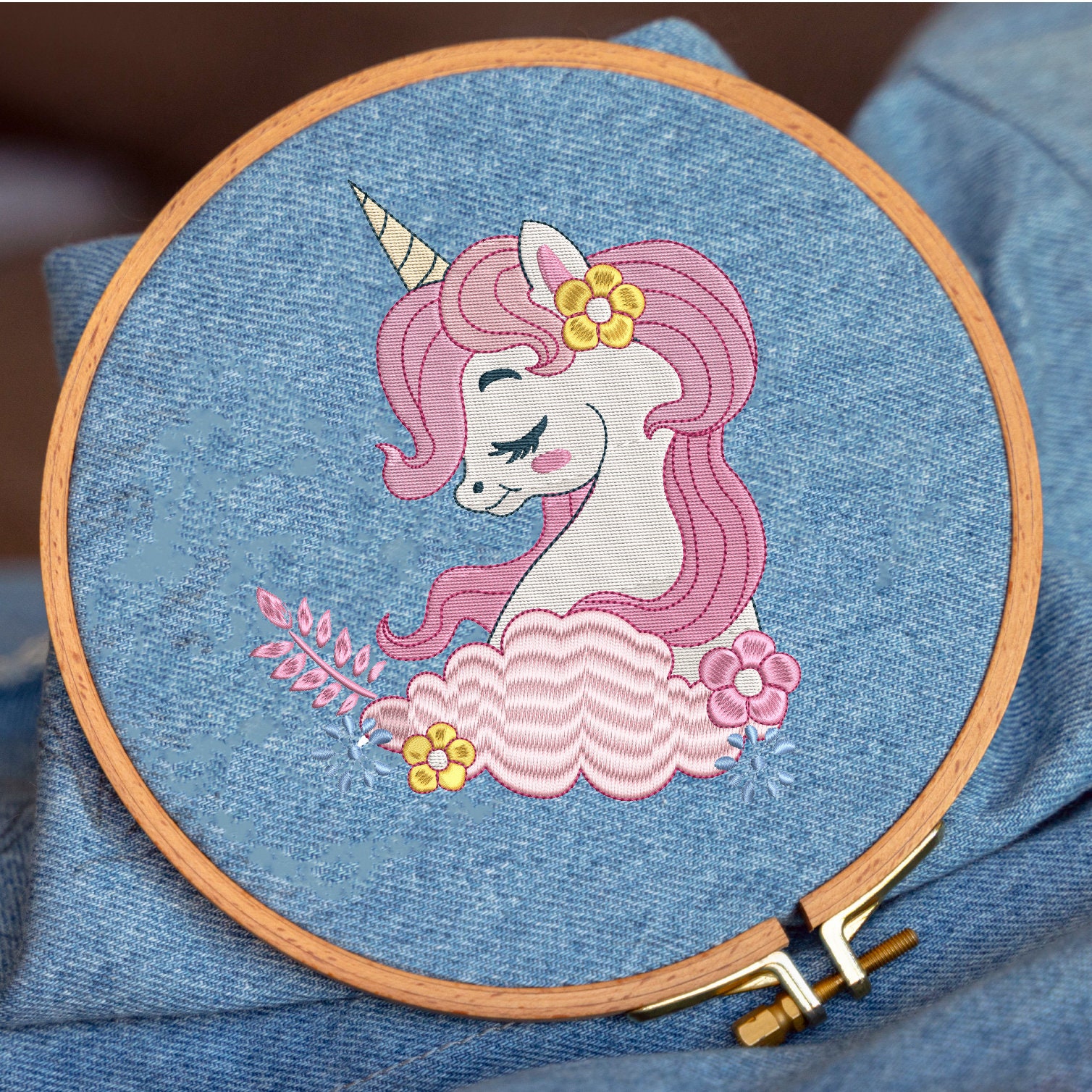 Unicorn Embroidery Design | Pink Unicorn Machine Embroidery File | Girl ...