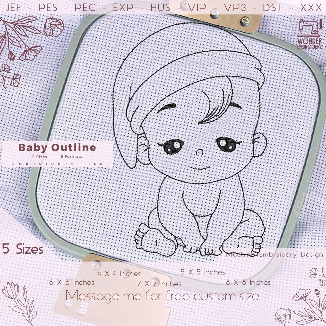 Baby Embroidery Design | Newborn Machine Embroidery Pattern | Nursery ...