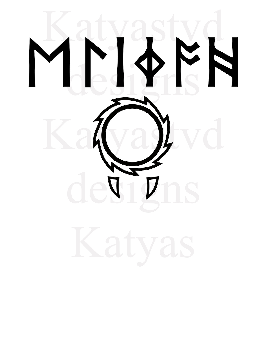 Elijah Runic Name & Symbol - Etsy