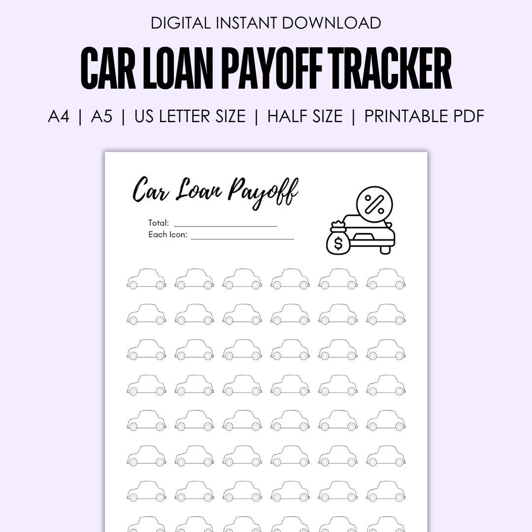 Car Loan Payoff Tracker | Printable Car Loan Debt Tracker | Debt ...