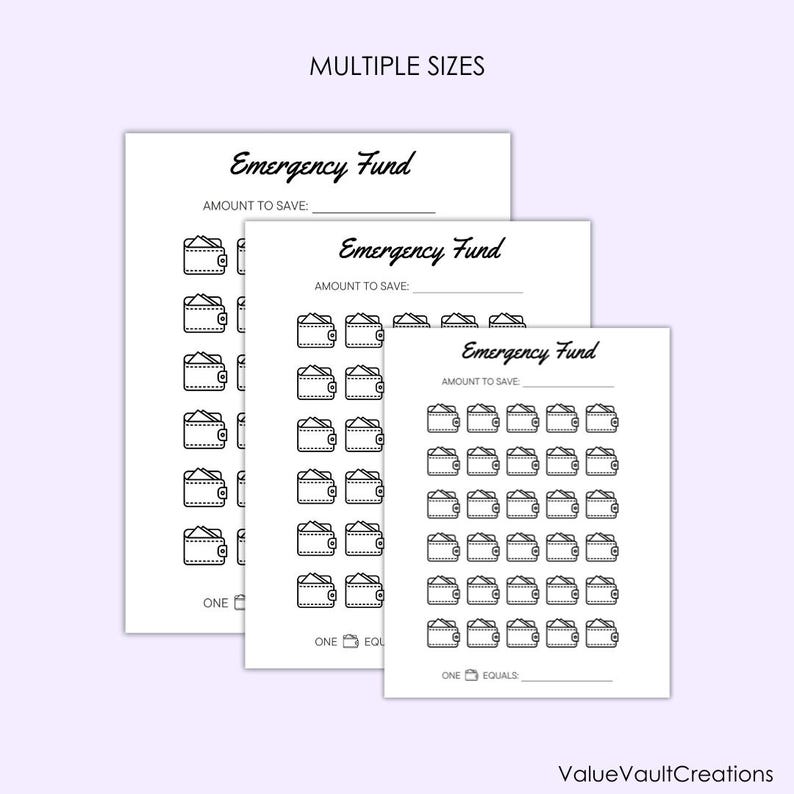 Emergency Fund Savings Tracker: Printable Budget Challenge (digital ...
