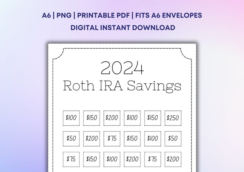 7000 Roth IRA Savings Challenge | Roth IRA Savings Tracker | Money ...