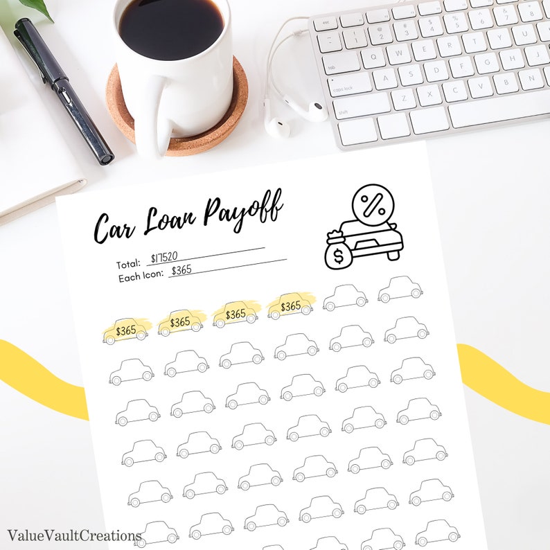 Car Loan Payoff Tracker Printable Car Loan Debt Tracker Debt Snowball ...