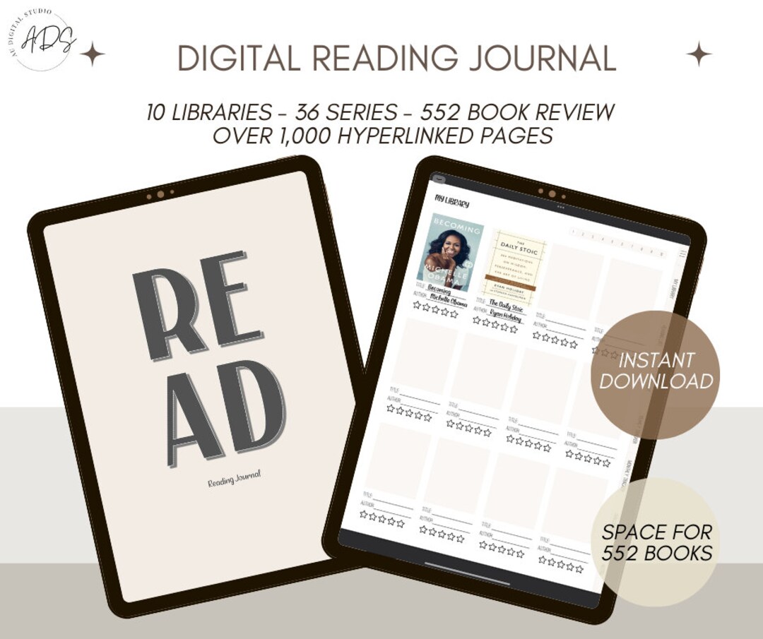 Digital Reading Journal, Reading Log, Reading Planner, Reading Tracker ...
