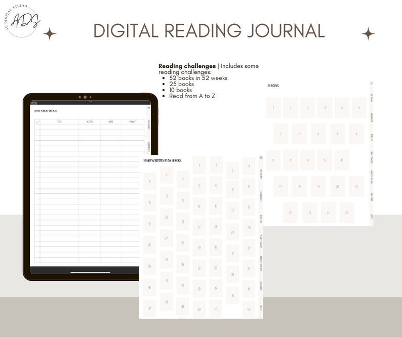 Digital Reading Journal, Reading Log, Reading Planner, Reading Tracker ...