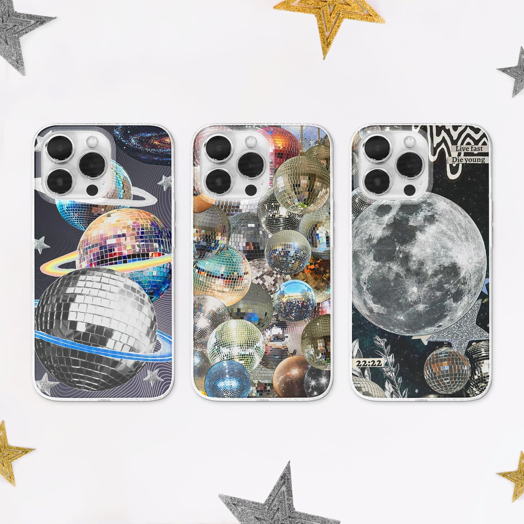 Mirrorball Collage Magsafe Phone Case: Glitter Saturn Disco Ball Cover ...