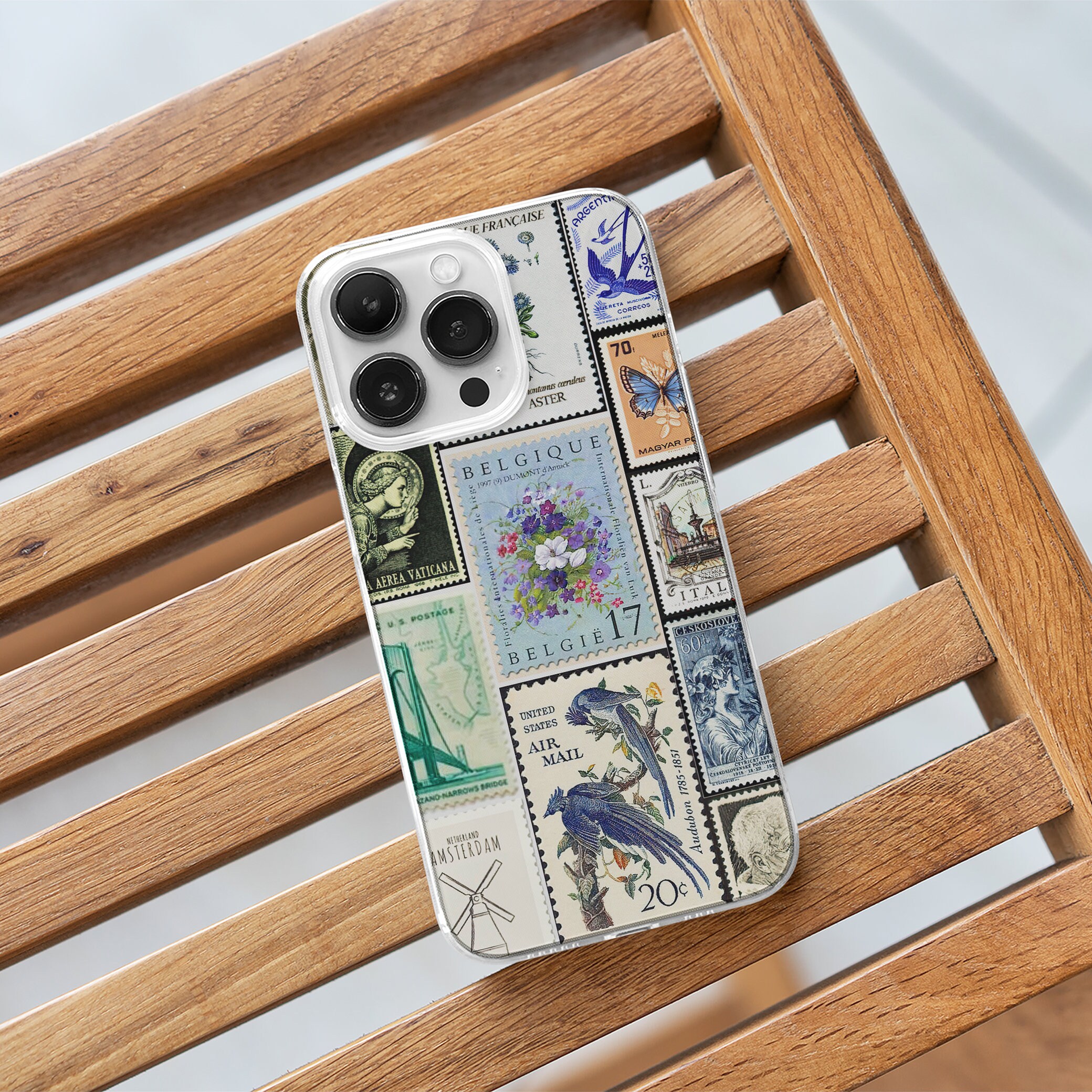 Vintage Stamps Collage Magsafe Phone Case Retro Letter Stamp Phone ...