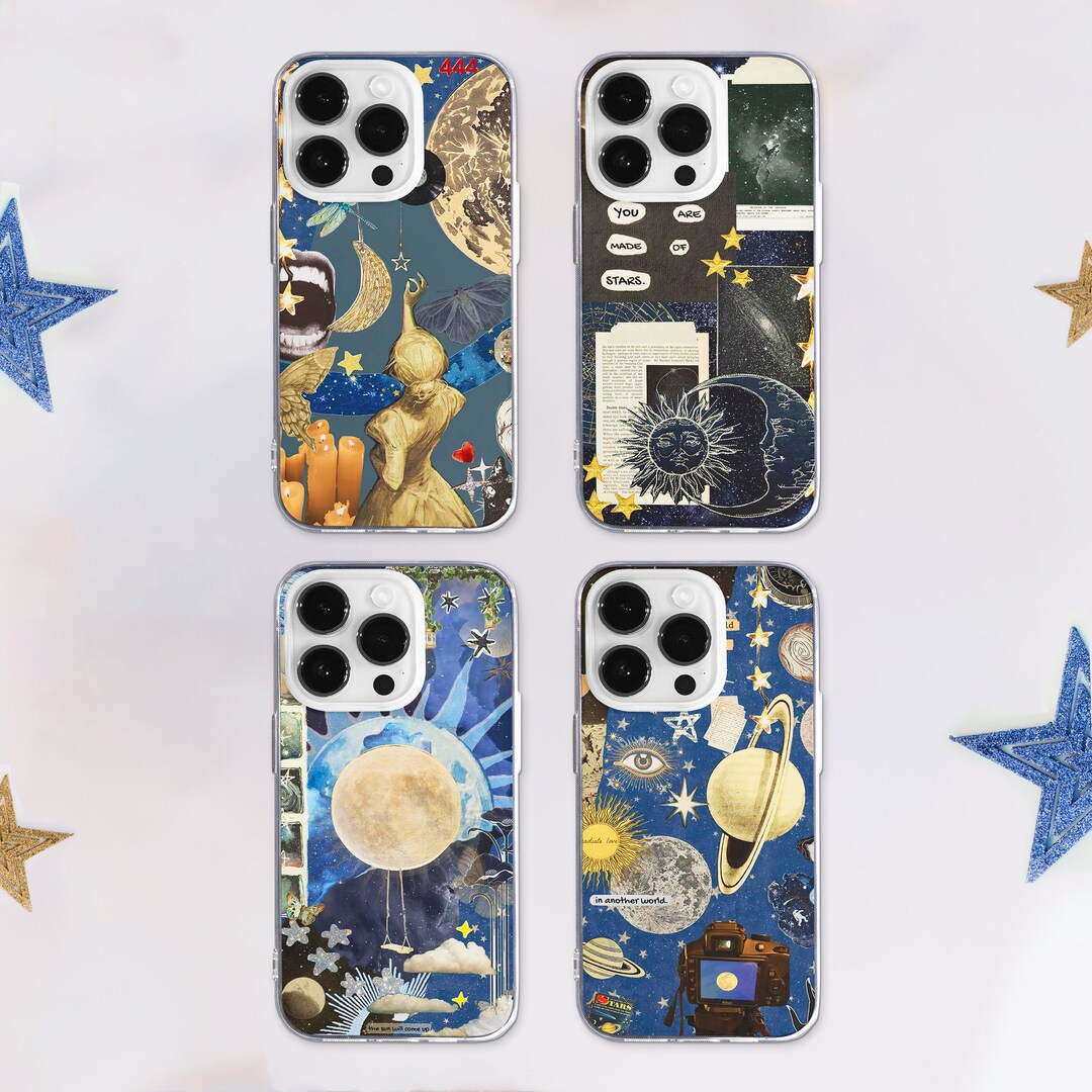 Vintage Big Tree Collage Magsafe Phone Case | Celestial Moon Phone ...