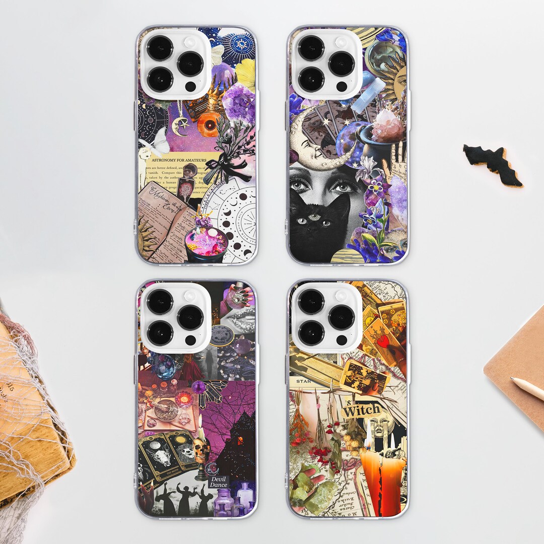 Celestial Witchy Collage Magsafe Phone Case | Mystic Tarot Card Phone ...