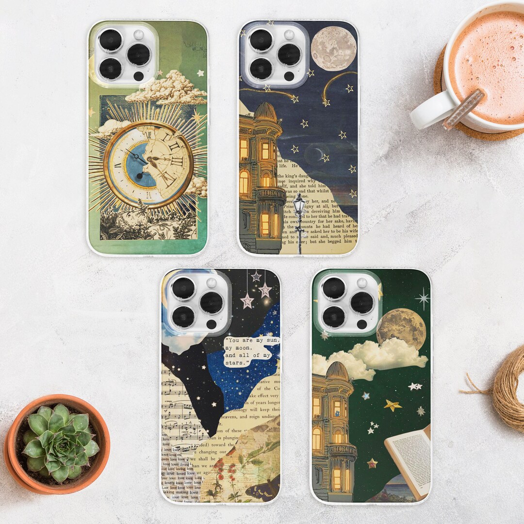 Vintage Bookworm Collage Phone Case | Book Lover Aesthetic Phone Cover ...