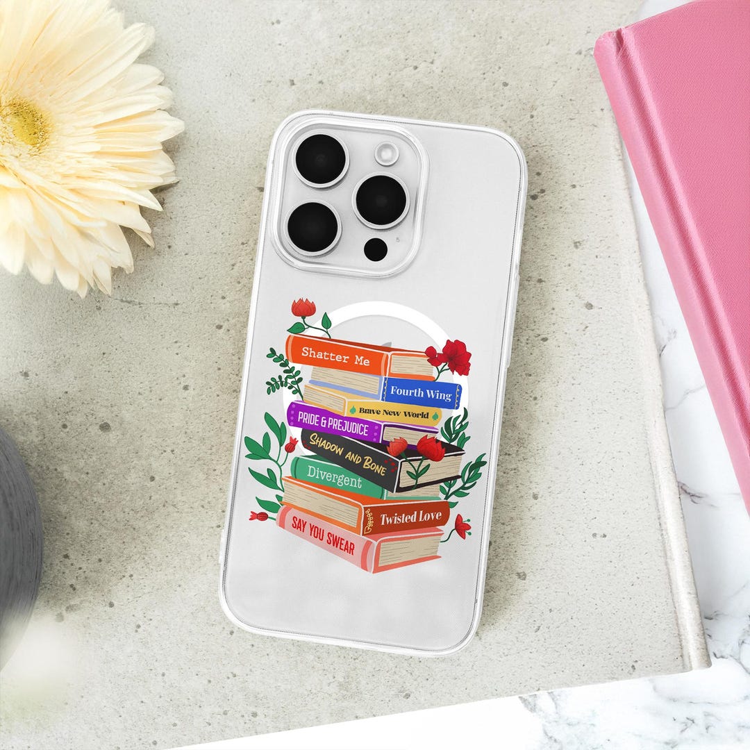 Personalized Favorite Bookshelf Magsafe Phone Case, Custom Bookstack ...