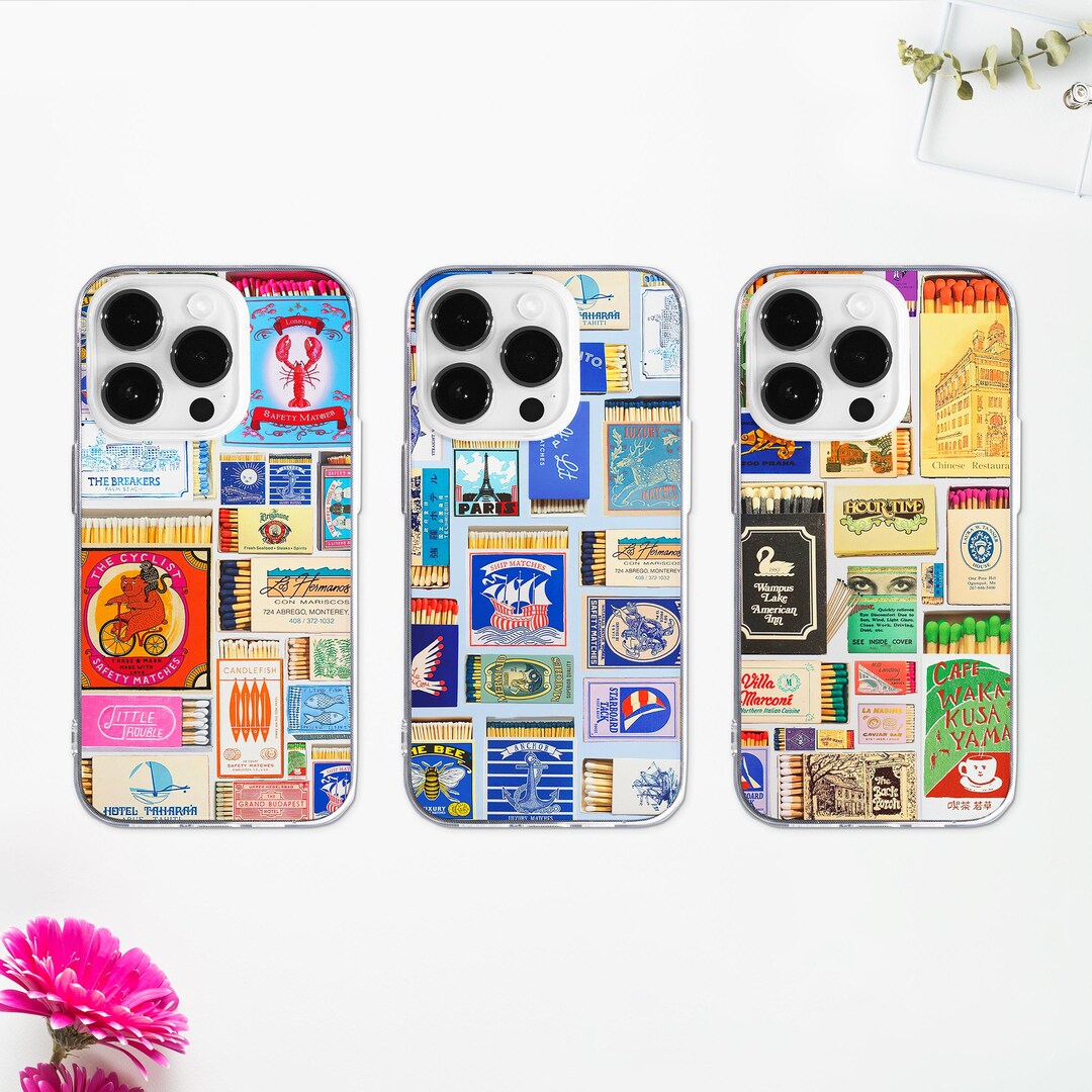 Vintage Matchbox Collage Phone Case | Coquette Retro Label Cover iPhone ...