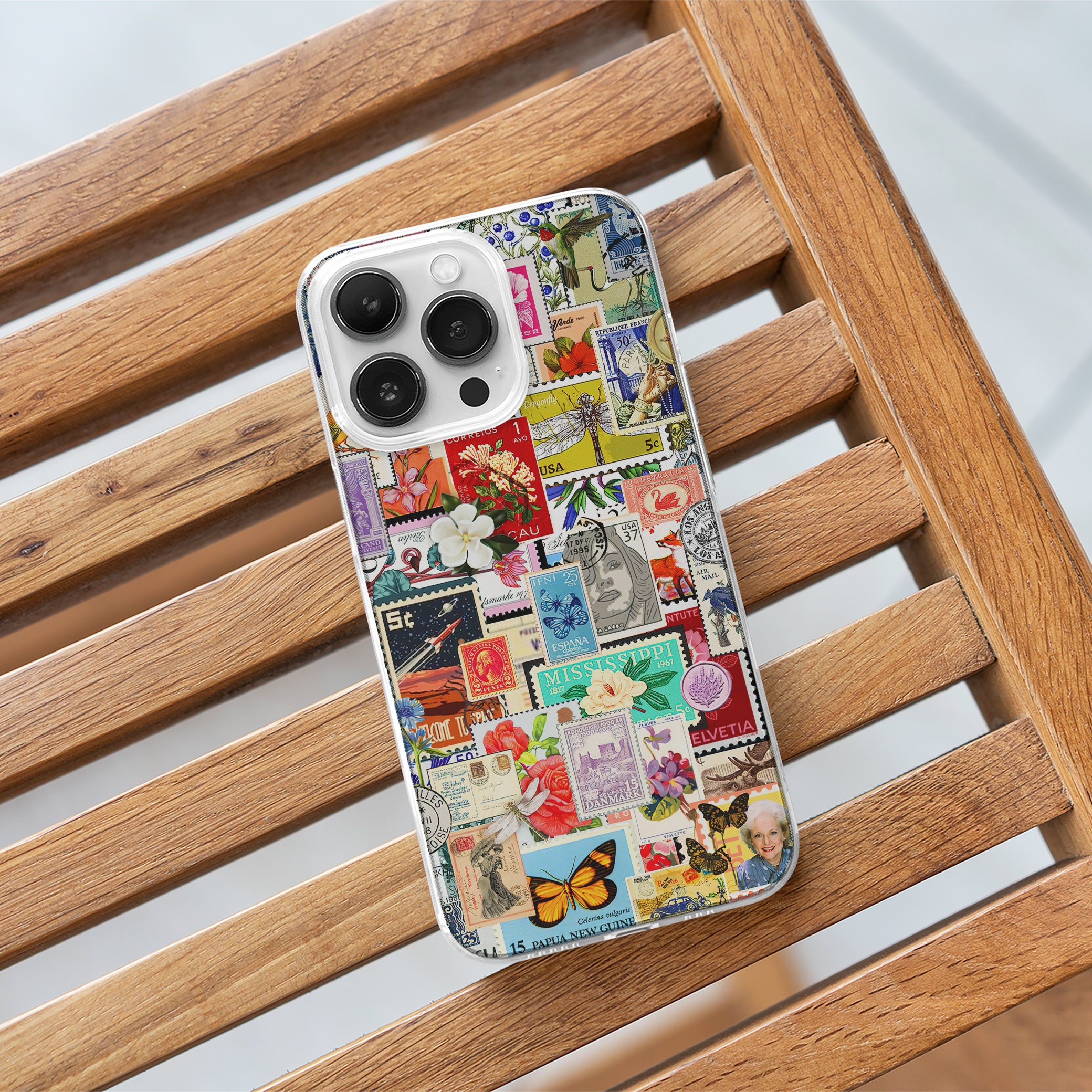Vintage Stamps Collage Magsafe Phone Case Retro Letter Stamp Phone ...