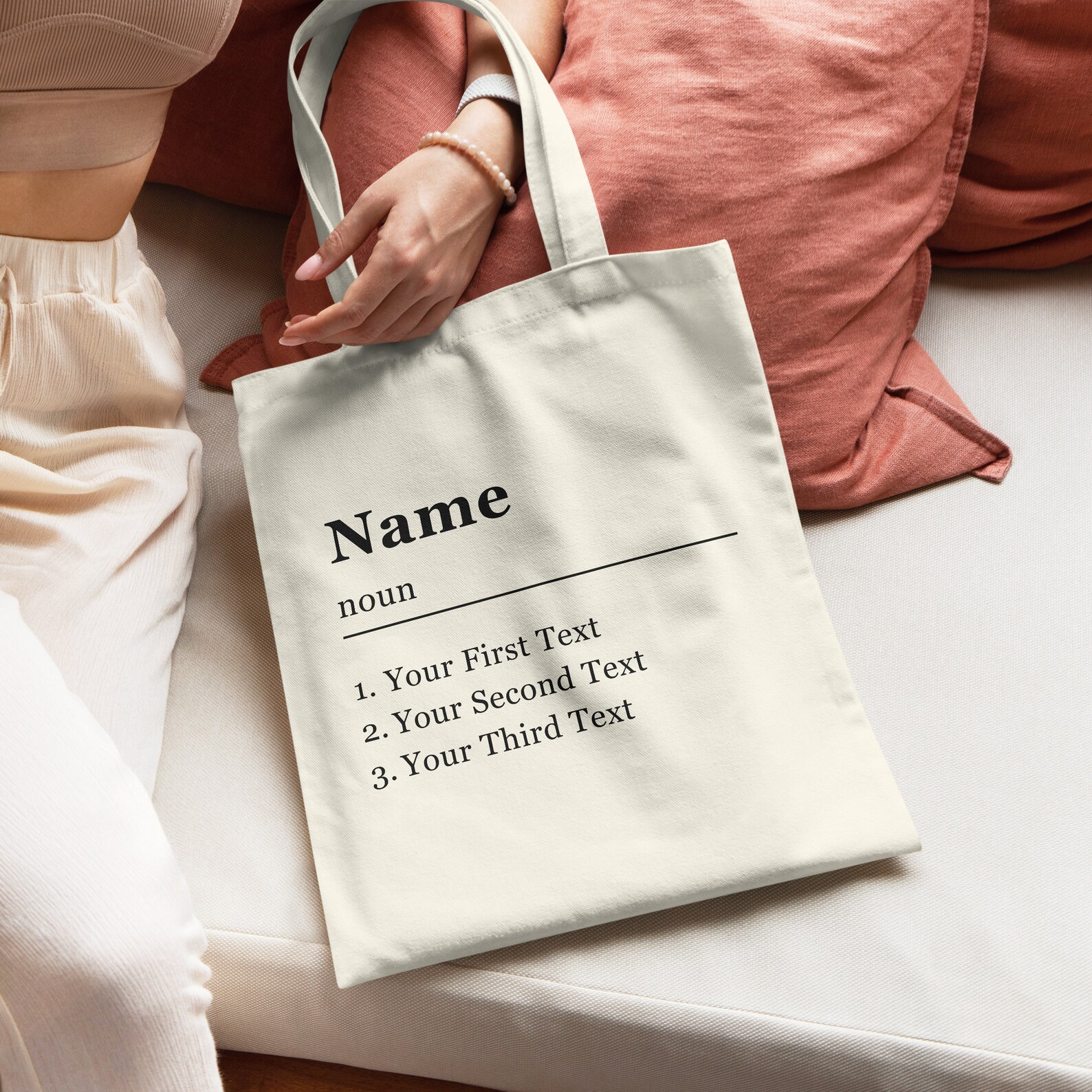 Personalized Name Definition Tote Bag Custom Name Shopping Bag ...