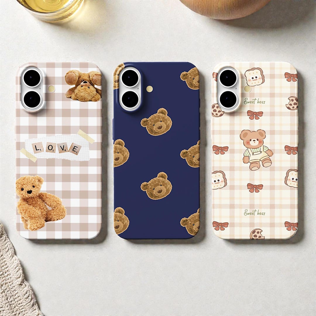 Teddy Bear Couple Magsafe Phone Case | Kawaii Brown Tedy Cover iPhone ...