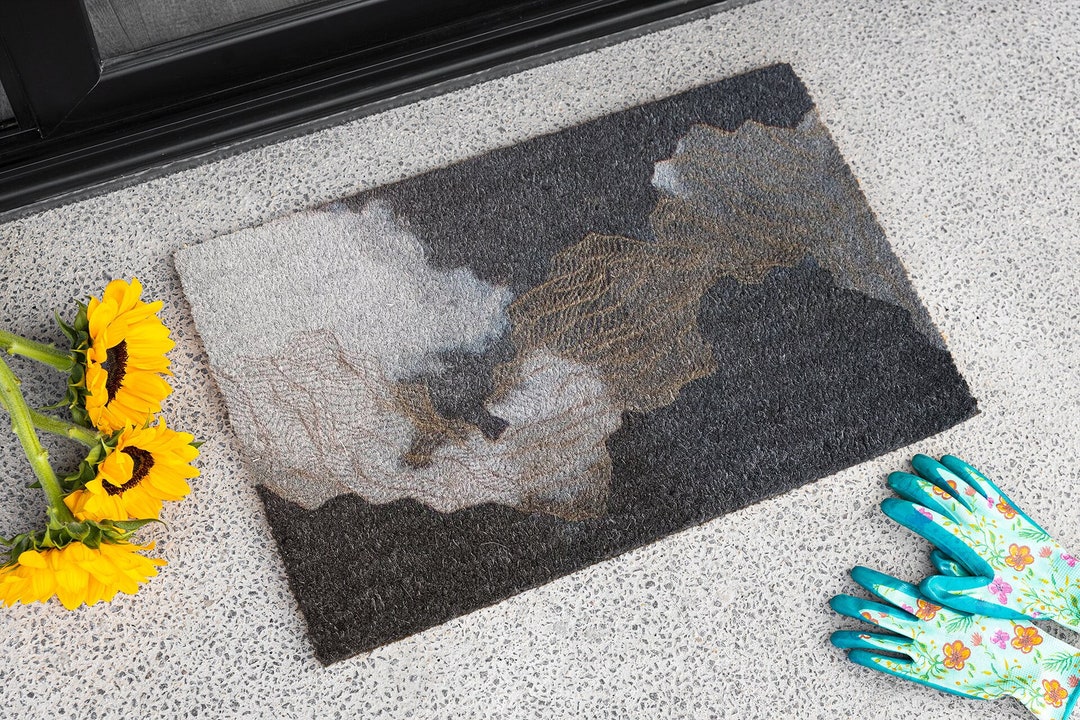 Abstract Topographical Contour Rug Modern Artistic Area Rug With ...