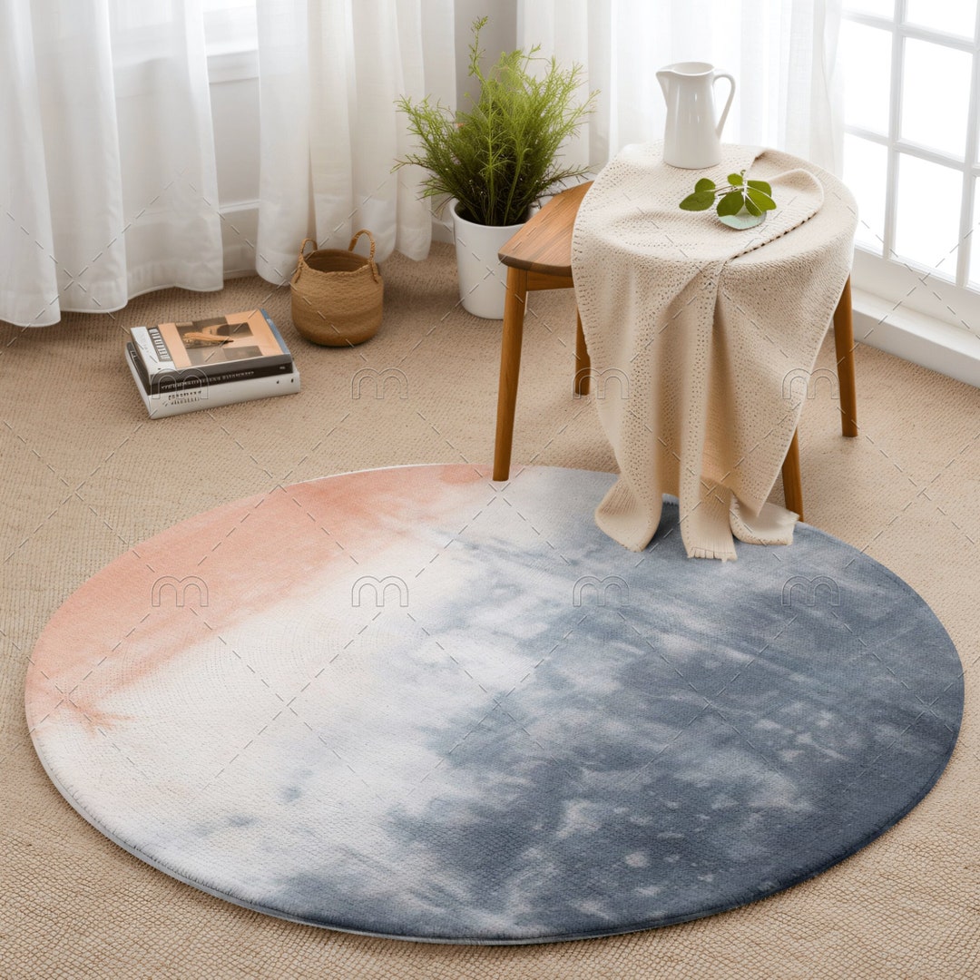 Neapolitan Circle Wall Decal Round Rug, Colorful Soft Round Rug for ...