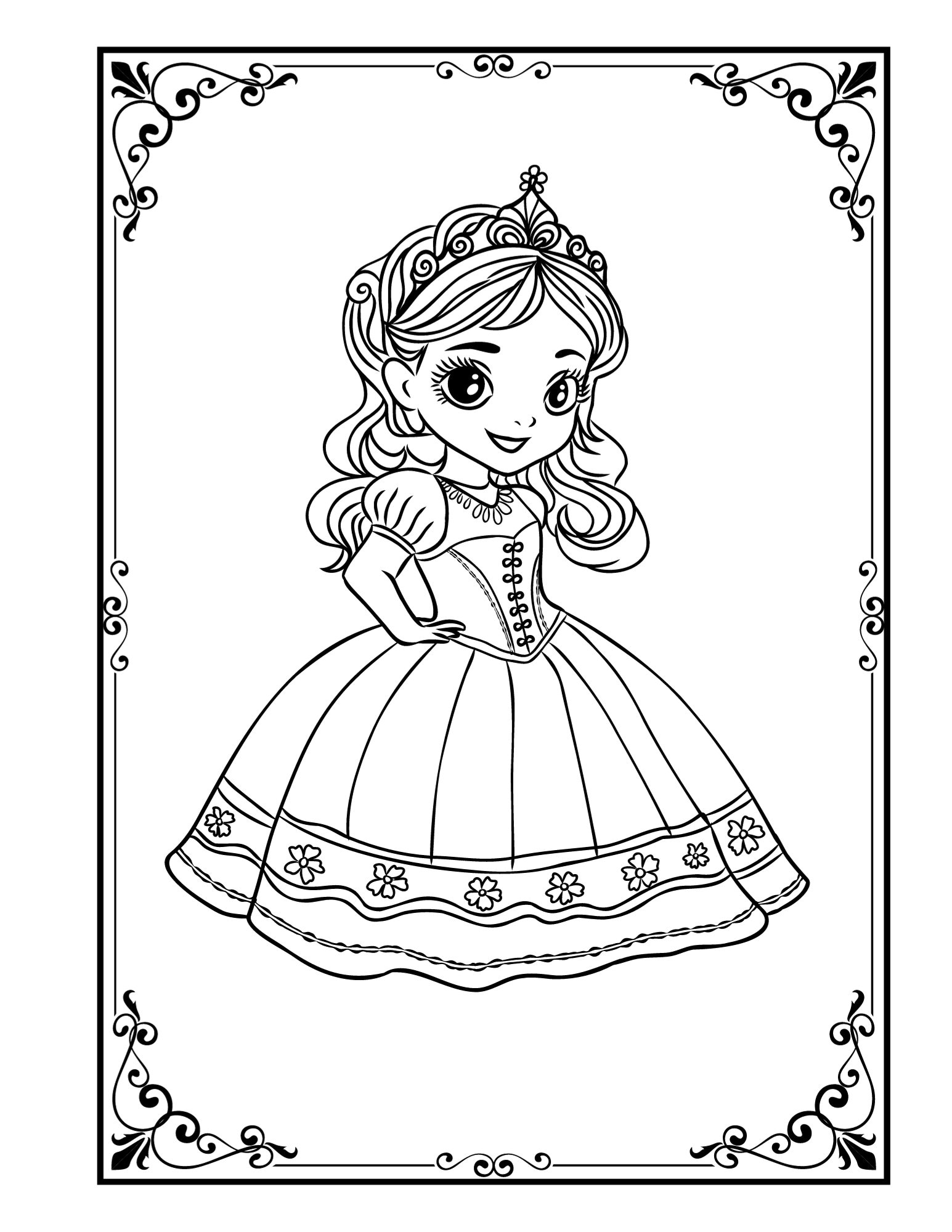 Printable Princess Coloring Pages for Kids, Princess Coloring Sheets ...