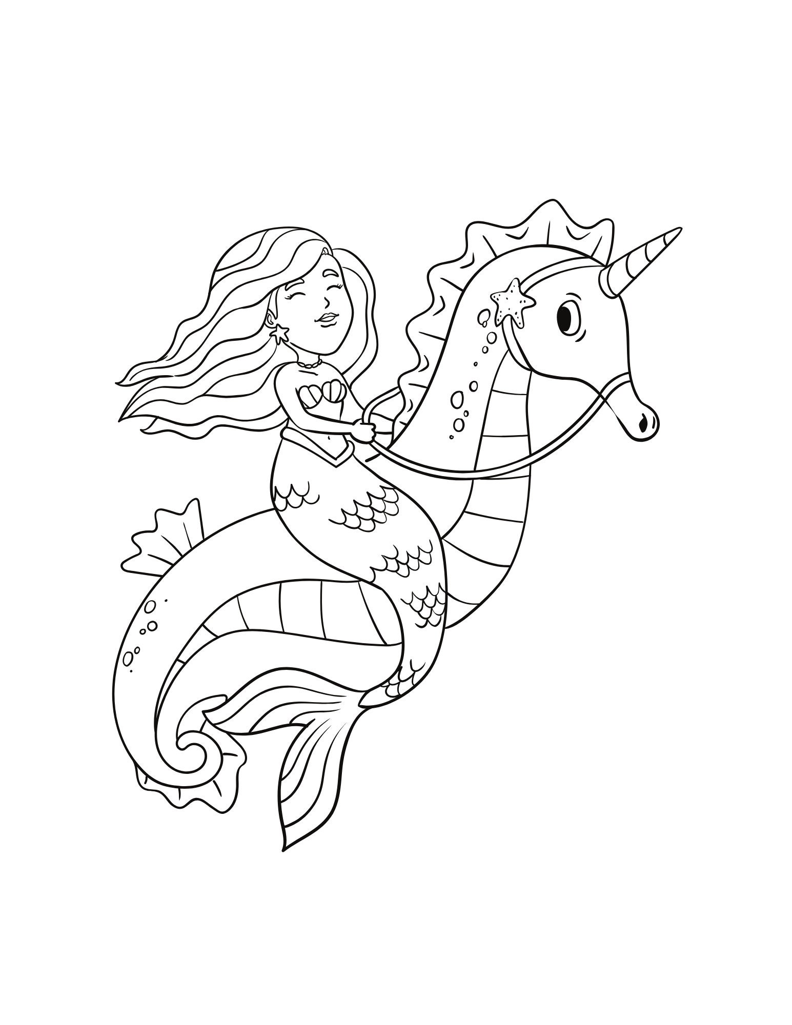 Mermaid Coloring Pages, Mermaid Coloring Book, Mermaid Coloring Book ...