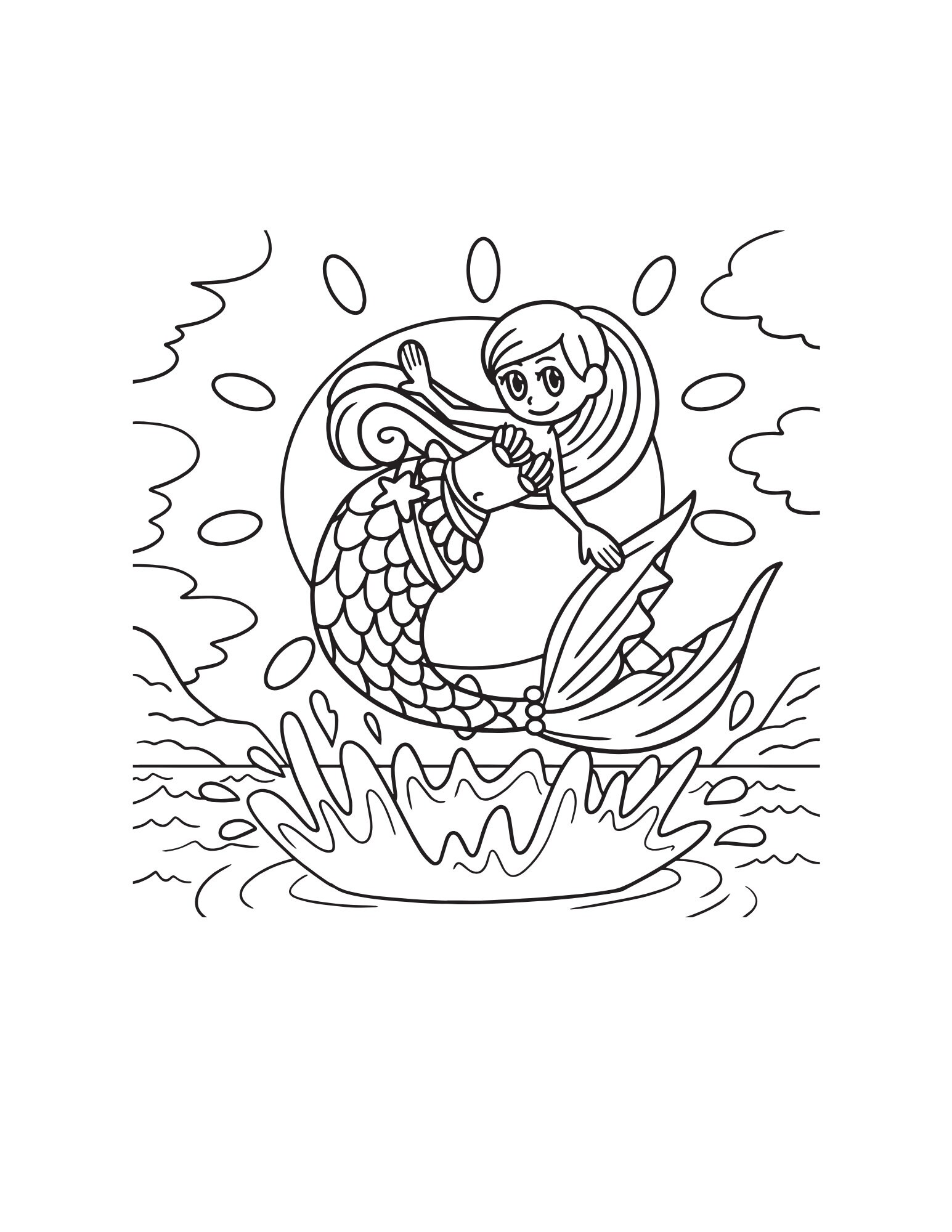 Mermaid Coloring Pages, Mermaid Coloring Book, Mermaid Coloring Book ...