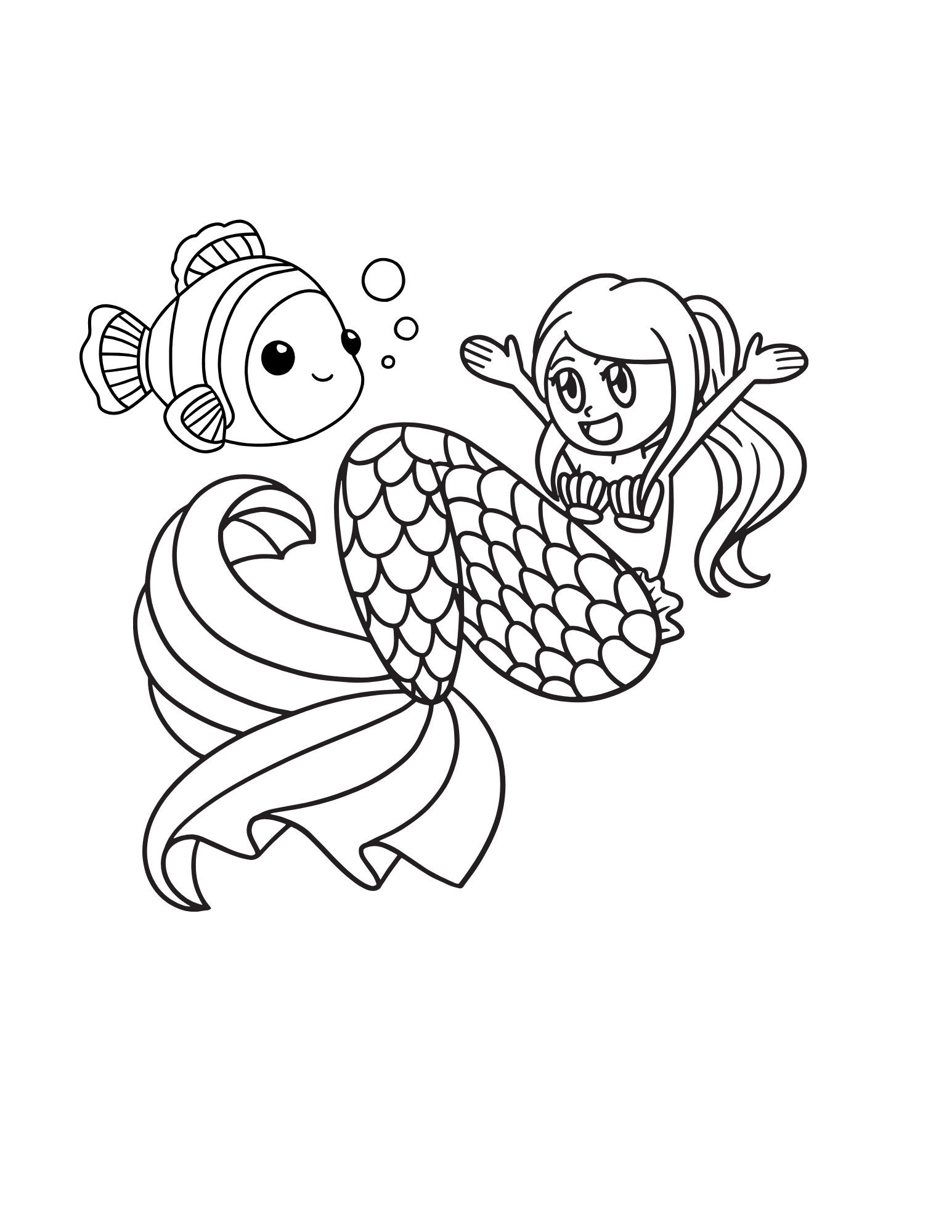 Mermaid Coloring Pages, Mermaid Coloring Book, Mermaid Coloring Book ...