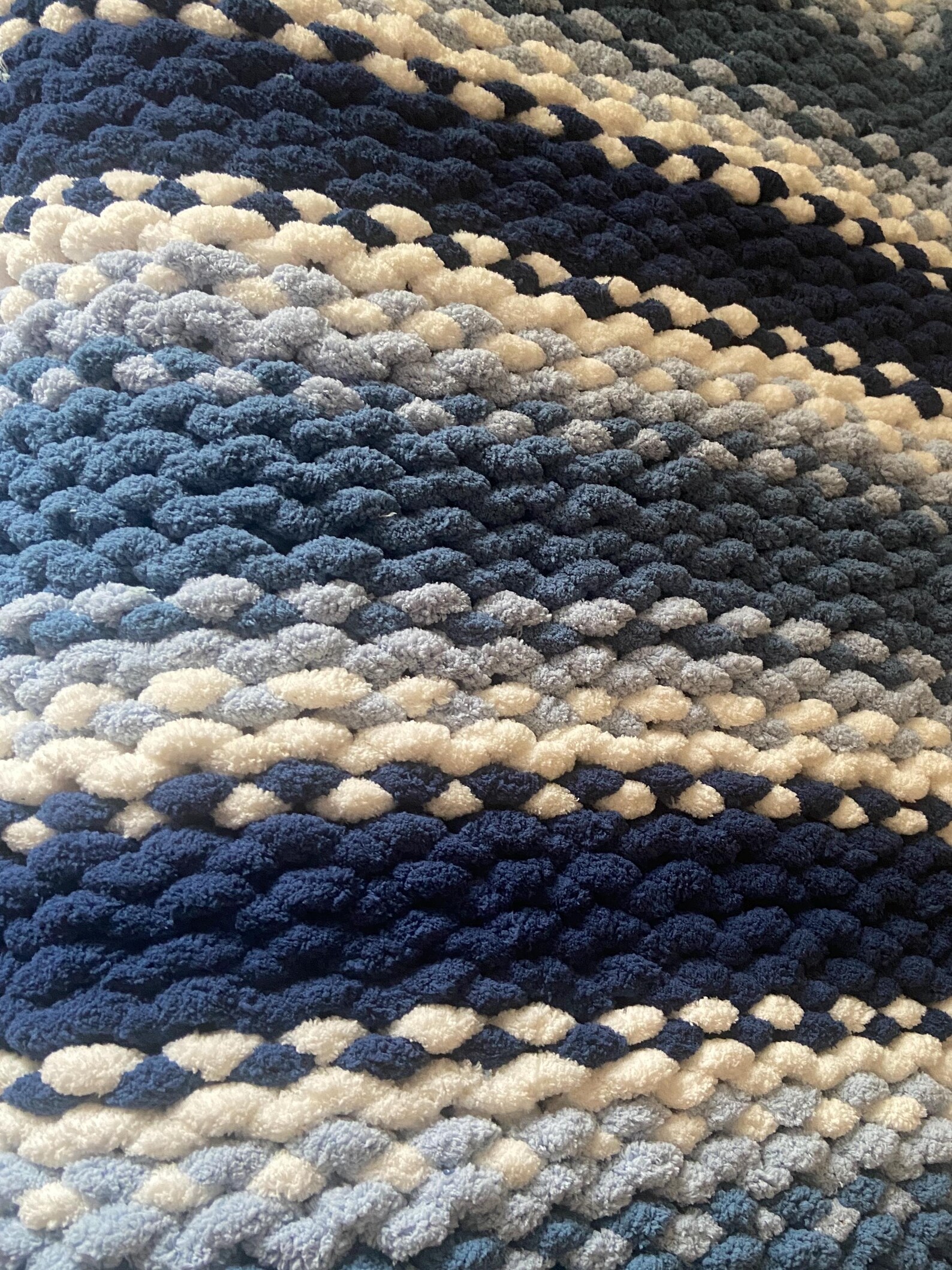 Chunky Knit Blue Striped Blanket: Soft, Warm, Royals Theme - Etsy