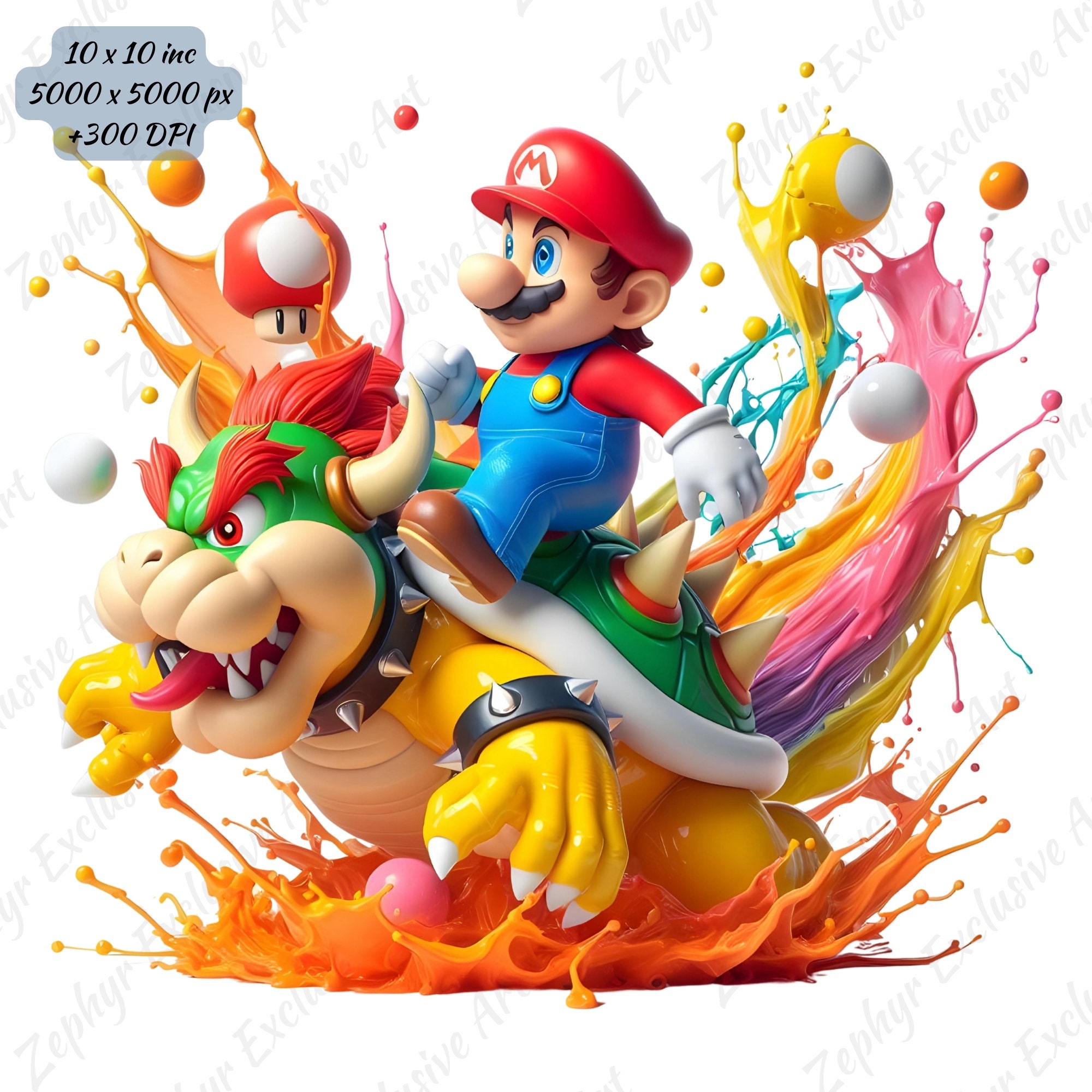17 Super Mario Watercolor Splash PNG Super Mario Transparant PNG Super ...