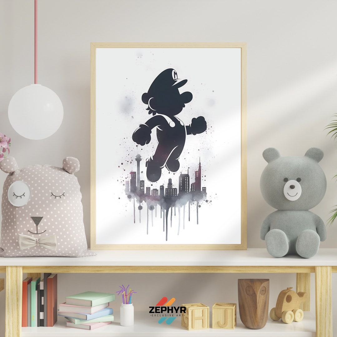 Mario Nursery Wall Art, Mario Poster, Nursery Room Decor, Mario Prints ...