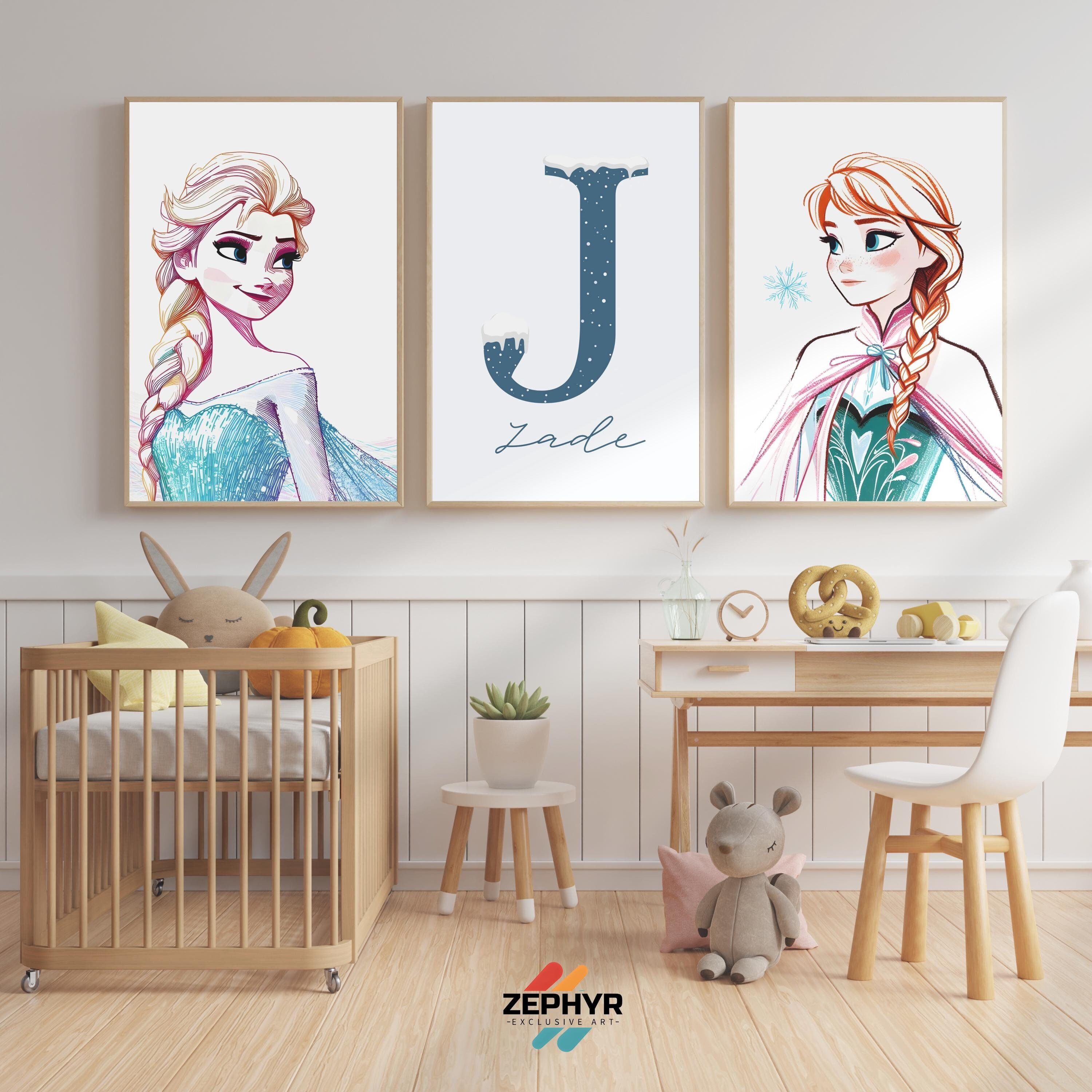 Custom Frozen Nursery Art Prints: Anna, Elsa, Personalized Name ...