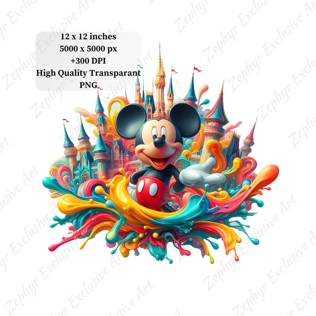 Mickey Mouse 4 PNG Mickey Mouse Watercolor Splash PNG Mickey Mouse ...