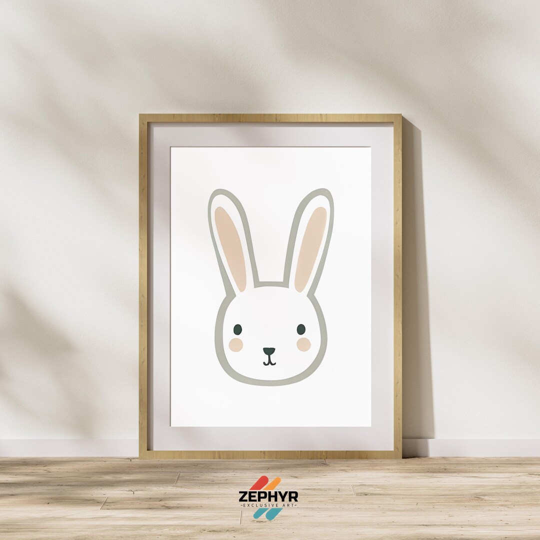 Line-drawn Illustration of a Cute Bunny, Cute Bunny Line Art, Rabbit ...