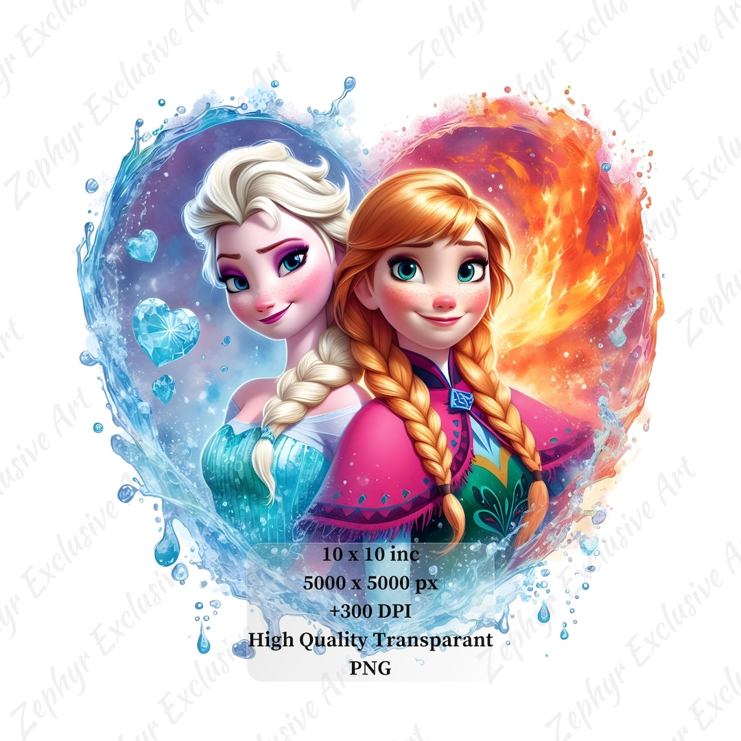 Frozen 5 PNG Elsa and Anna Watercolor Splash PNG Set Frozen Watercolor ...
