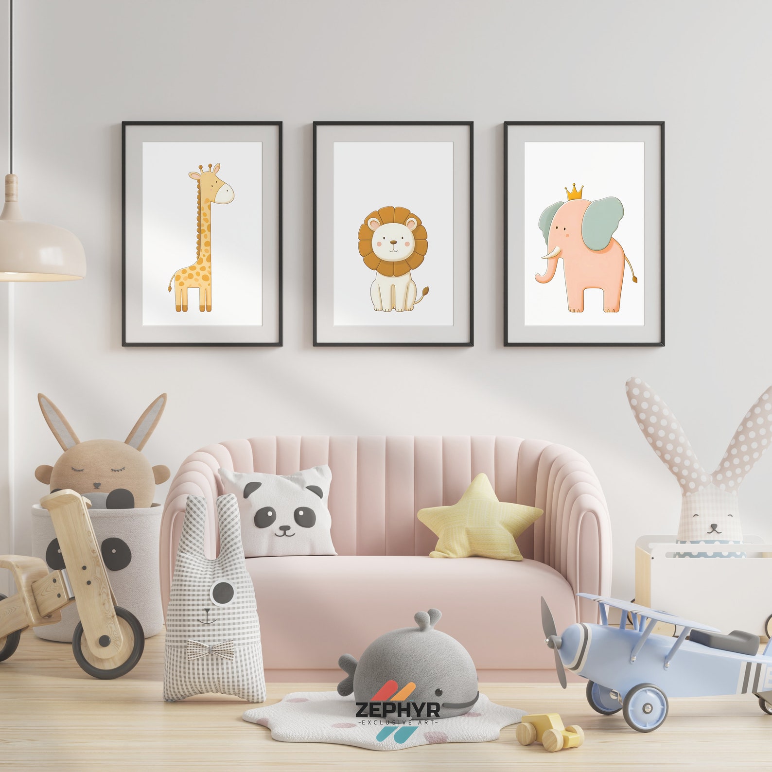 Printable Boho Lion, Elephant, Giraffe Wall Art, Boho Safari, Nursery ...