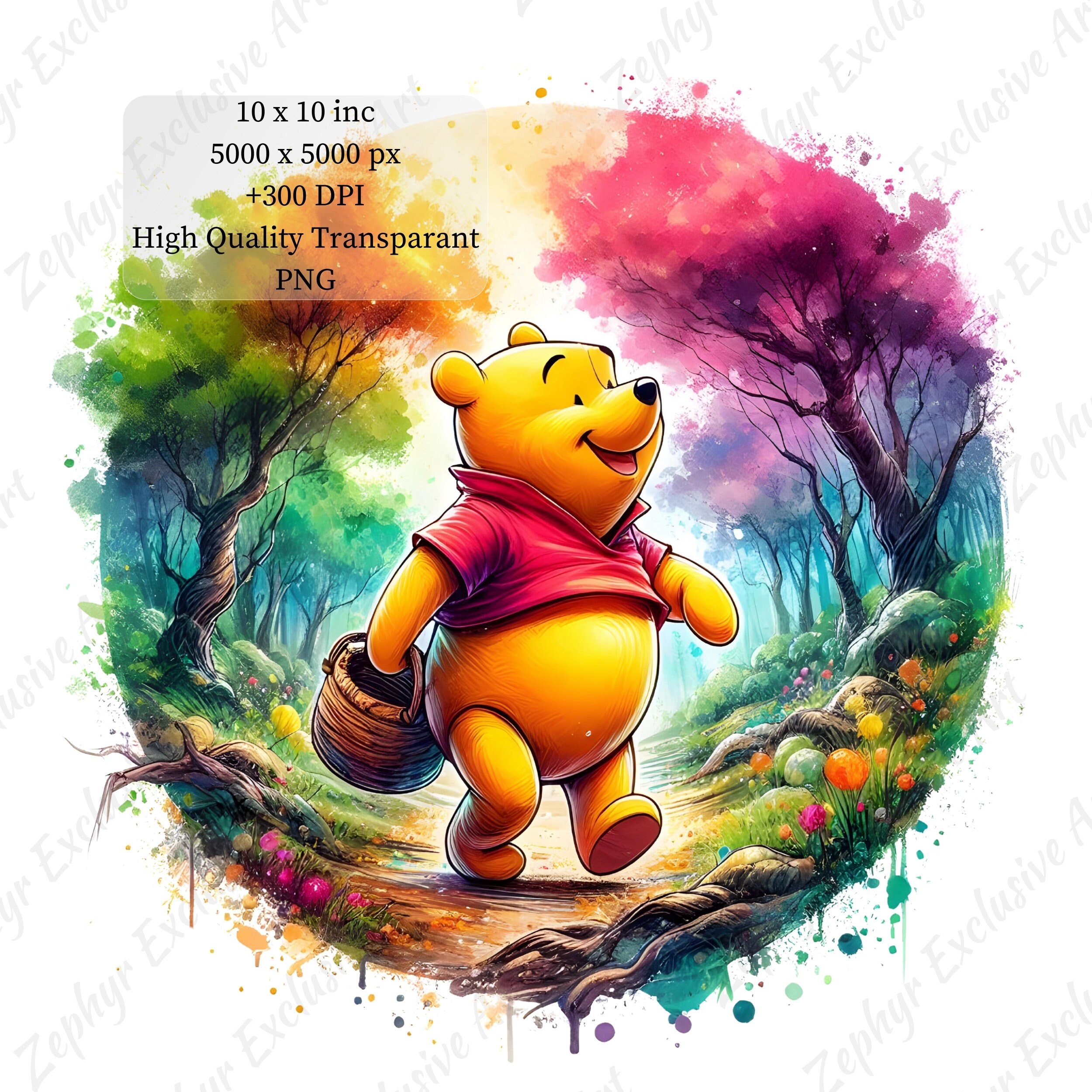 5 PNG Winnie the Pooh Watercolor Splash PNG Winnie the Pooh Transparant ...