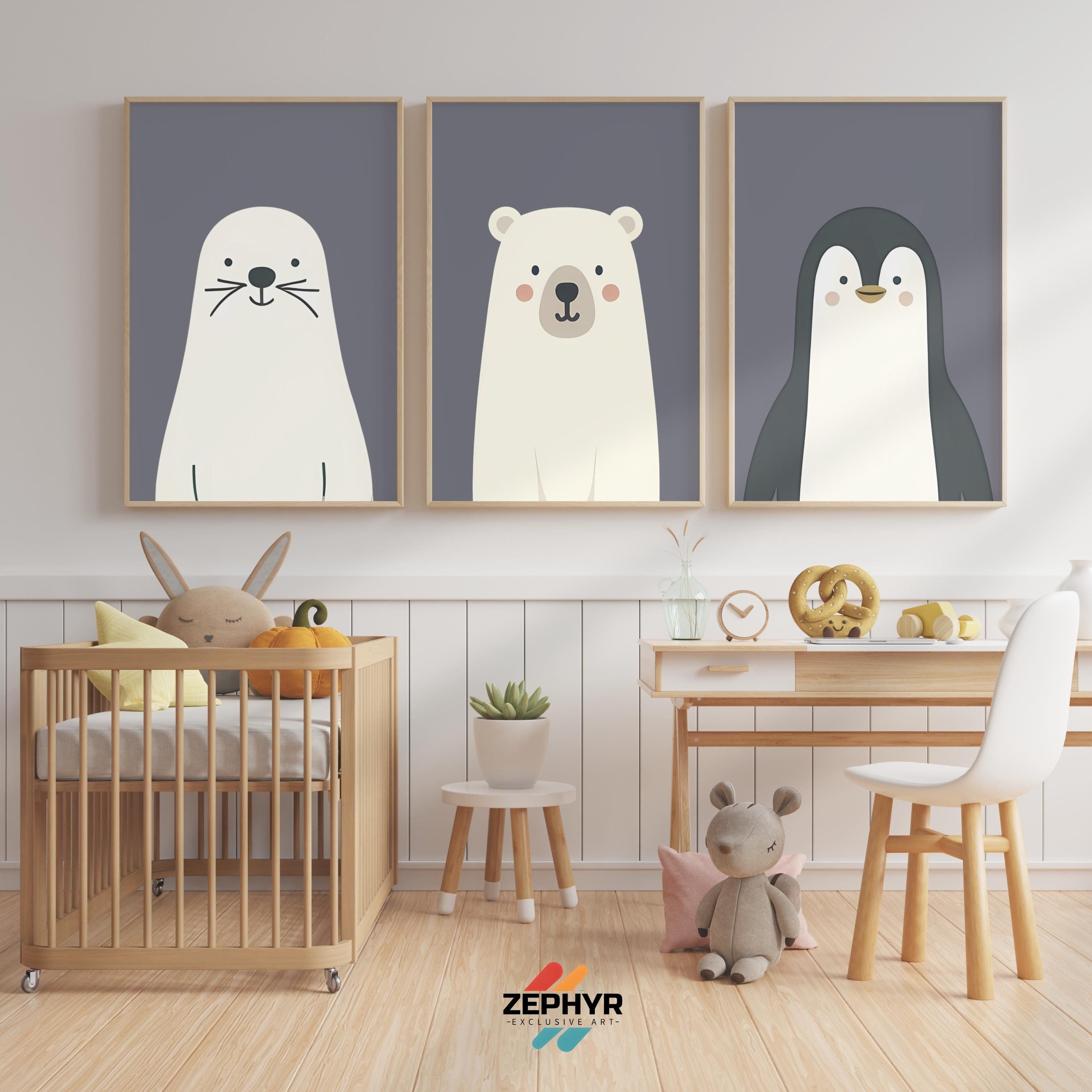 Printable Polar Bear, Seal, Penguin Wall Art, Arctic North Pole ...