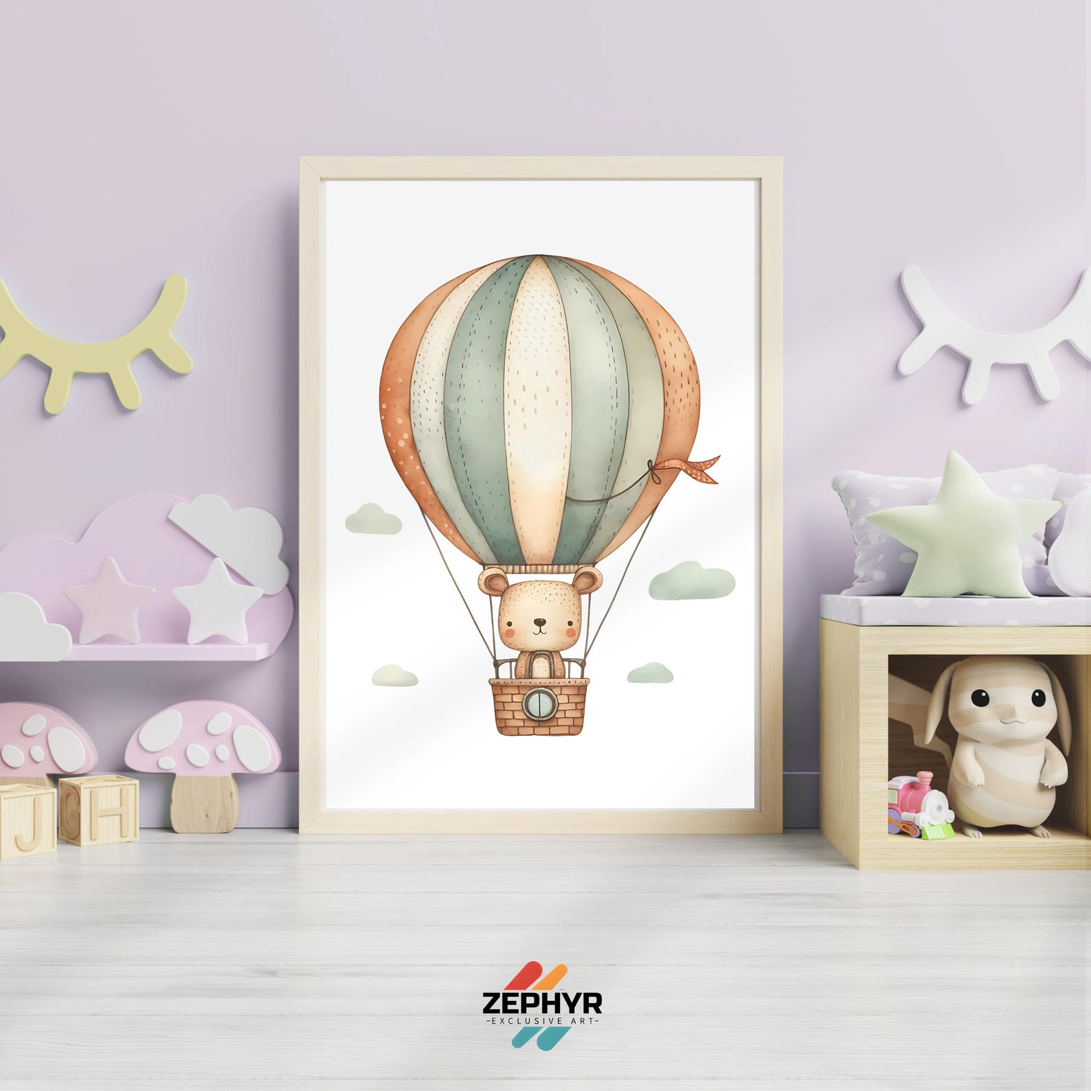 Printable Teddy Bear Wall Art Prints, Boho, Vintage Nursery Wall Art ...