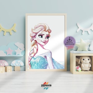 Set of 2 Frozen Nursery Wall Art Print, Frozen Nursery Decor, Nursery ...