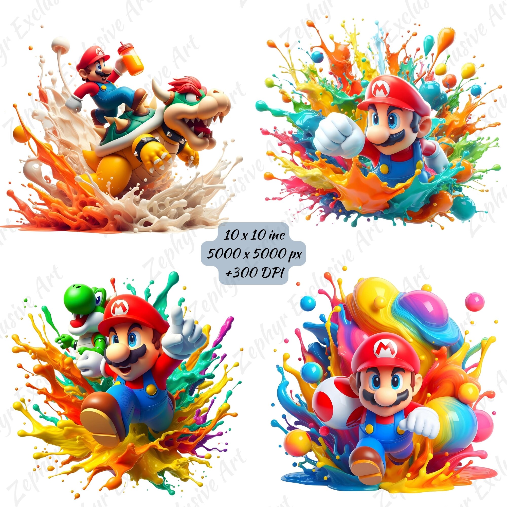 17 Super Mario Watercolor Splash PNG Super Mario Transparant PNG Super ...
