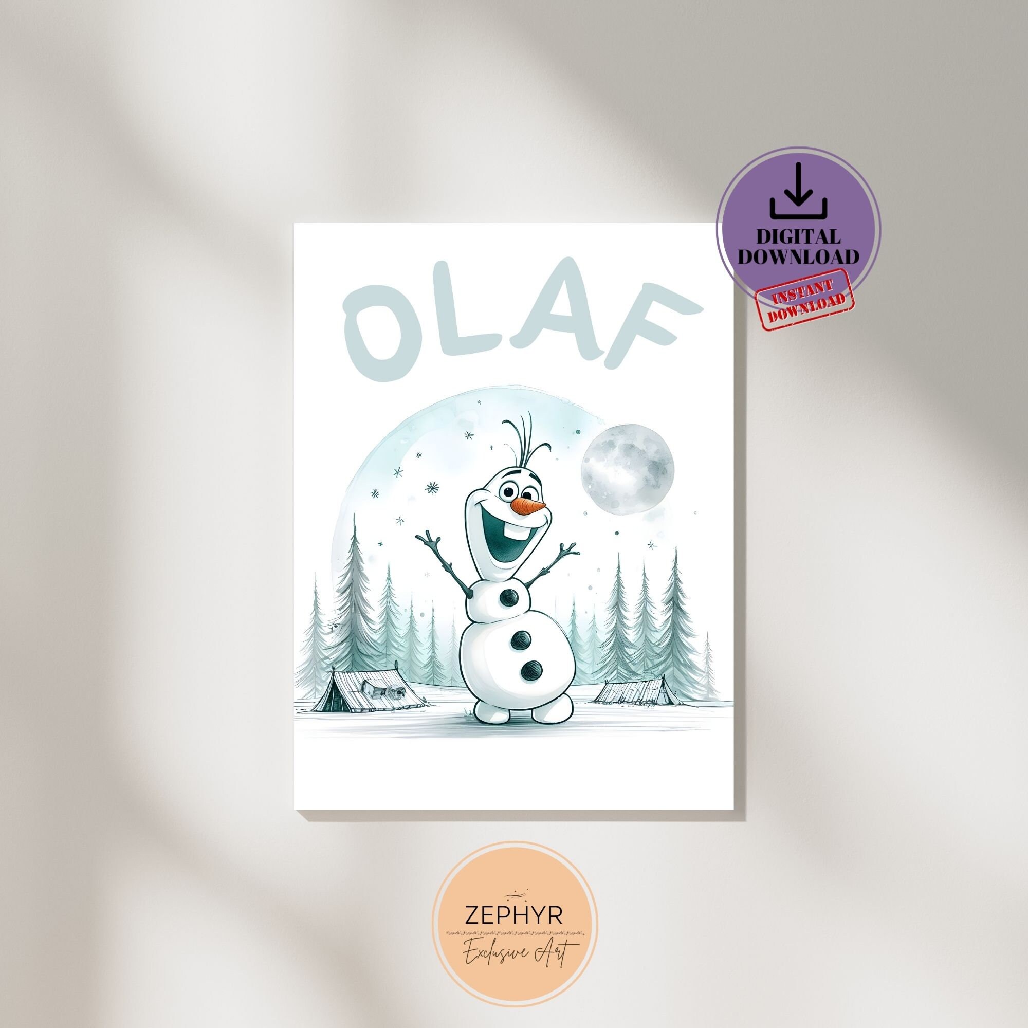 Frozen Nursery Wall Art, Olaf Frozen Wall Art, Nursery Child Kids Decor ...