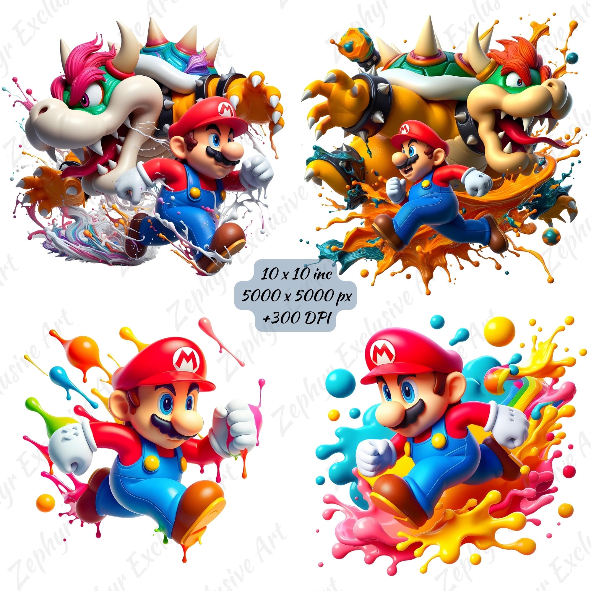 17 Super Mario Watercolor Splash PNG Super Mario Transparant PNG Super ...