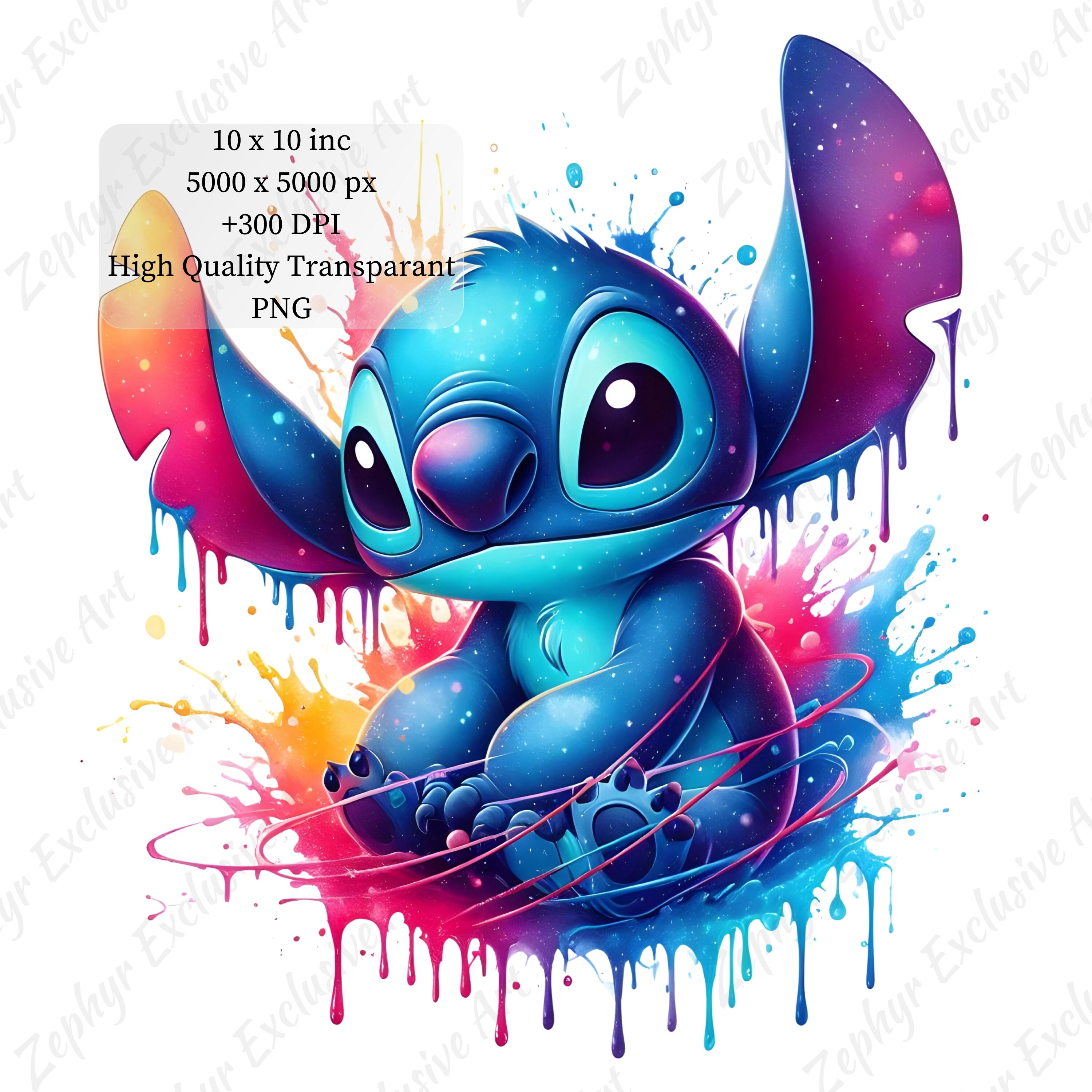 5 PNG Stitch Watercolor Splash PNG Stitch Transparant PNG Stitch 3D ...