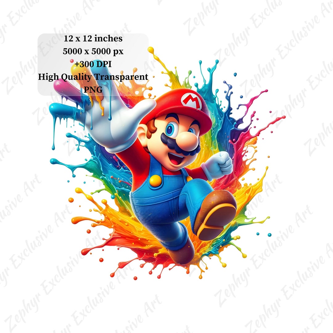 Super Mario 4 PNG - Super Mario Watercolor Splash PNG - Super Mario ...