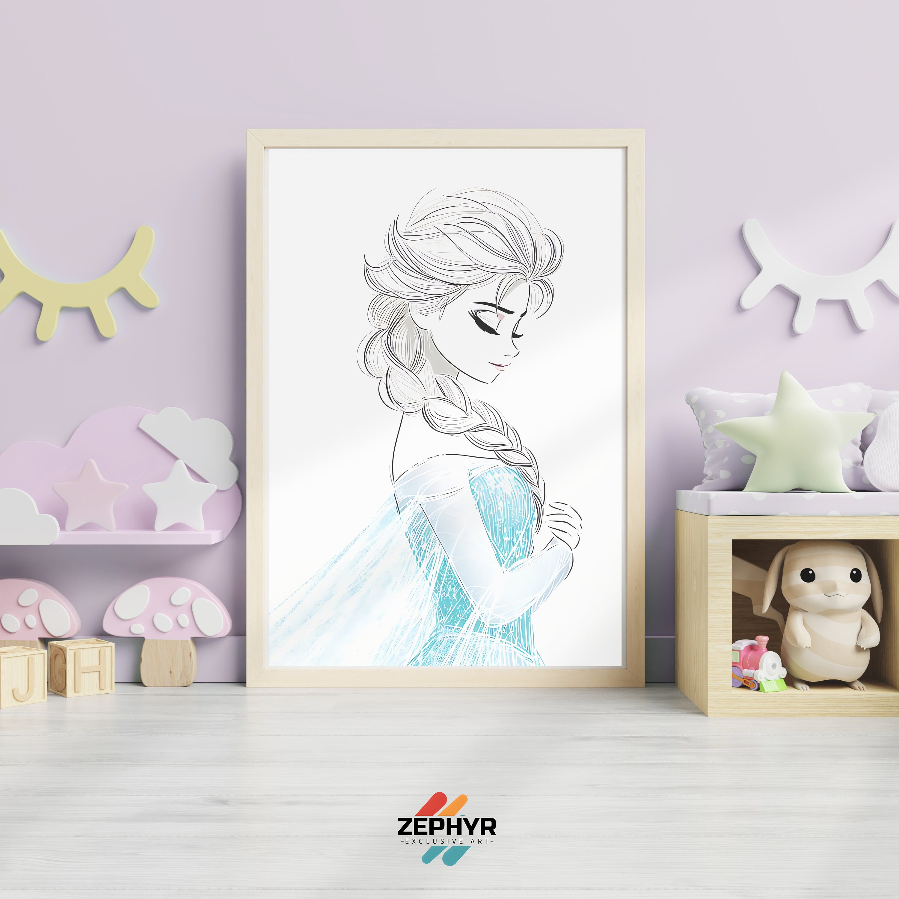 Frozen Nursery Wall Art, Frozen Elsa Poster, Nursery Room Decor, Elsa ...