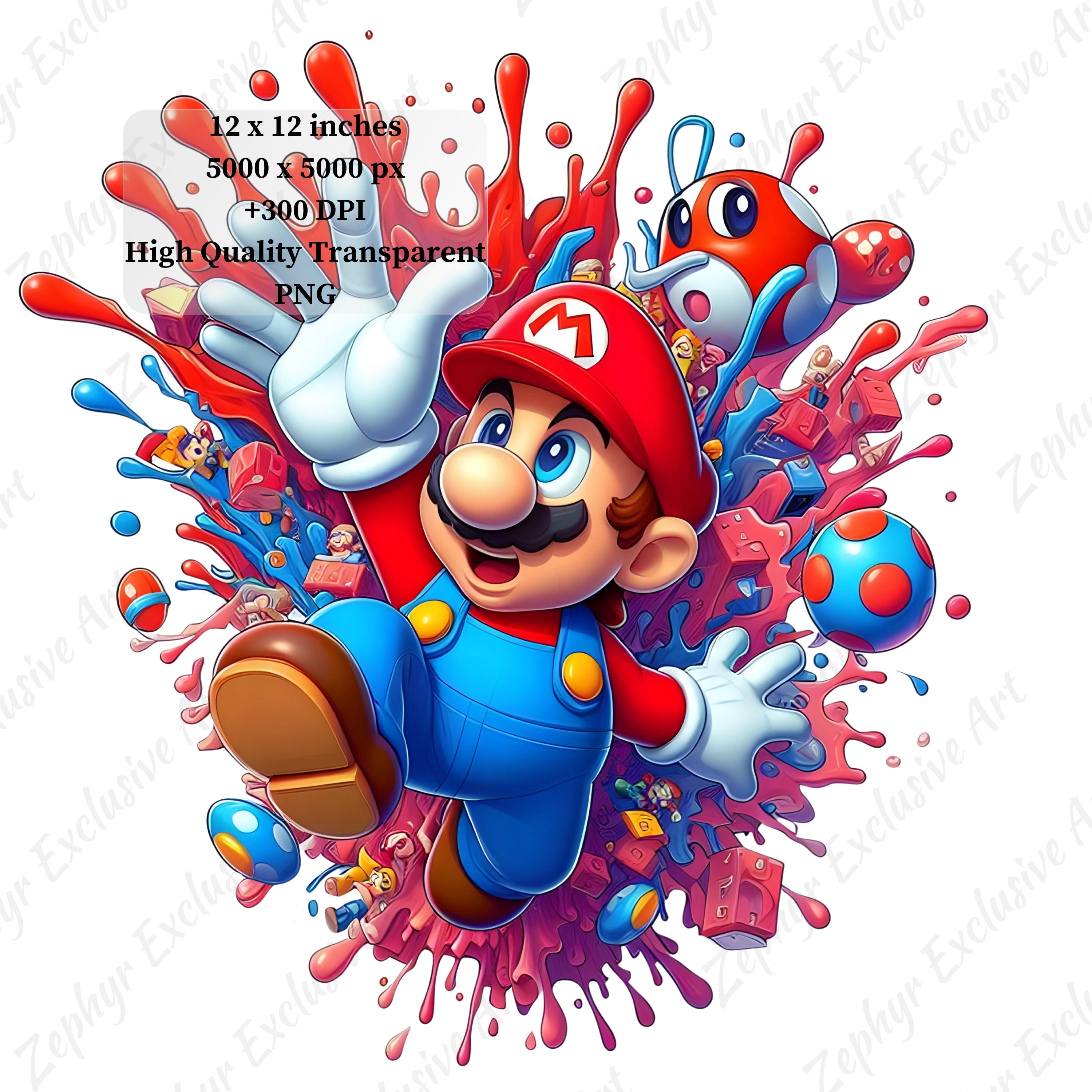 Super Mario 4 PNG Super Mario Watercolor Splash PNG Super Mario ...