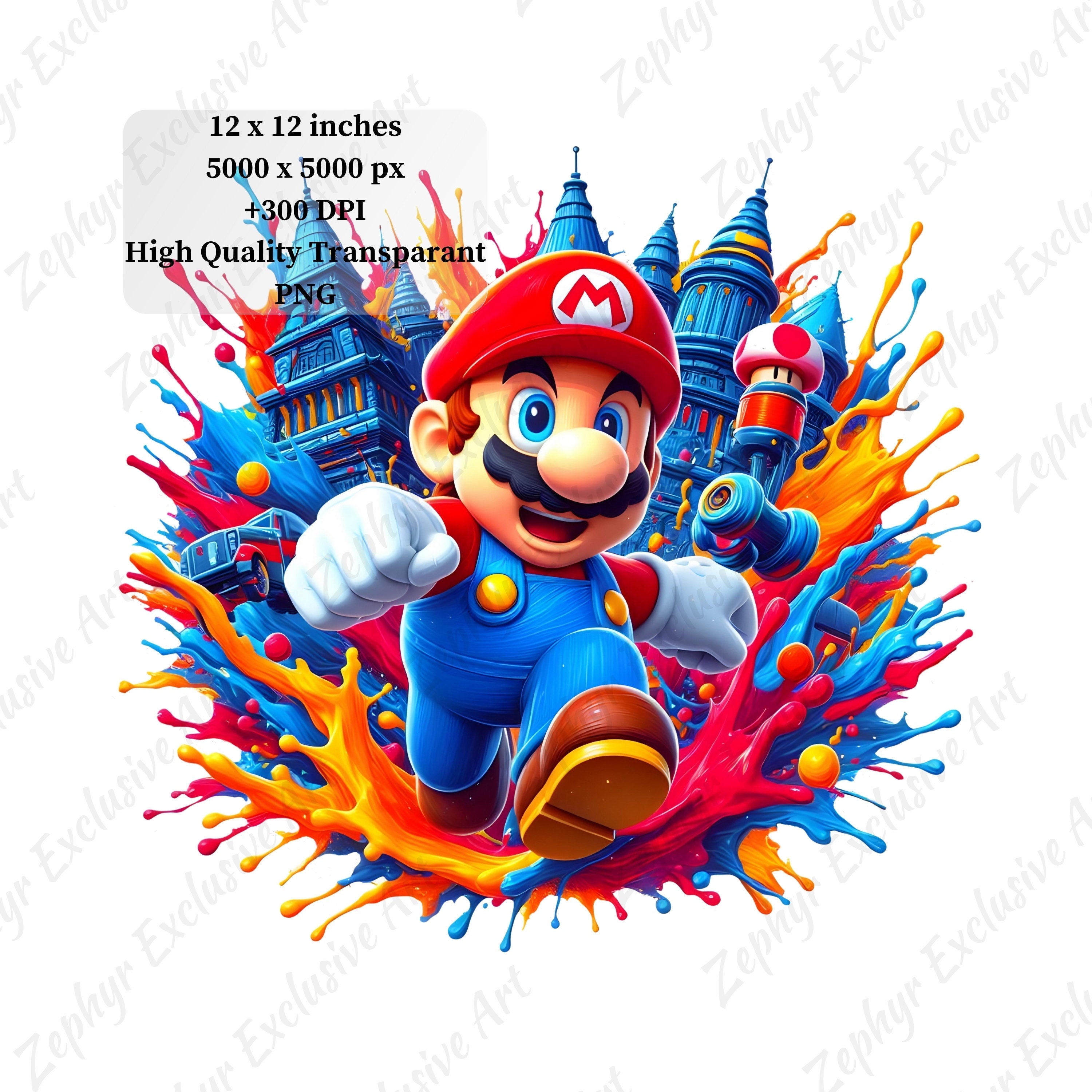 Super Mario 4 PNG Super Mario Watercolor Splash PNG Super Mario ...