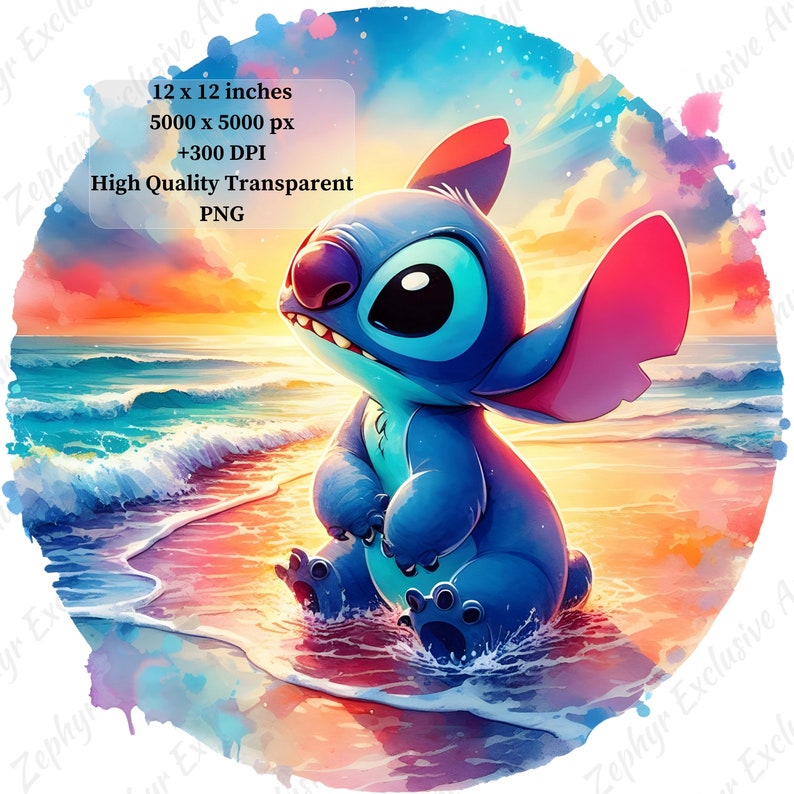 5 PNG Stitch Watercolor Splash PNG Stitch Transparent PNG Stitch 3D ...