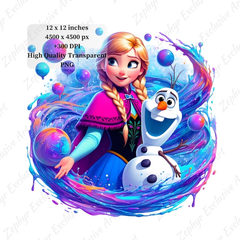 Anna and Olaf 4 PNG Frozen Watercolor Splash PNG Frozen Transparent PNG ...