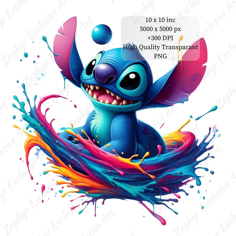 5 PNG Stitch Watercolor Splash PNG Stitch Transparant PNG Stitch 3D ...